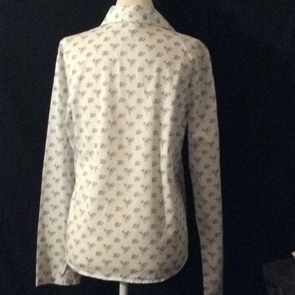 Seven7 | Tops | Seven 7 White Blue Lsleeve Front Knot Shirt S | Poshmark